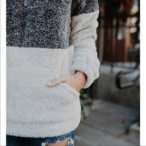 Doe & Rae | Sweaters | Charcoal Fuzzy Two Toned Zip Up Turtleneck ...